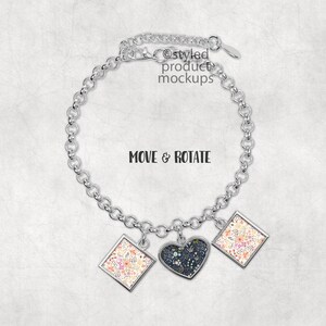 Dye Sublimation 3 Charm Bracelet Mockup | Add Your Own Image and ...