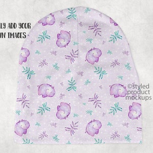Dye Sublimation Infant Beanie Cap Mockup Template | Add Your Own Image ...