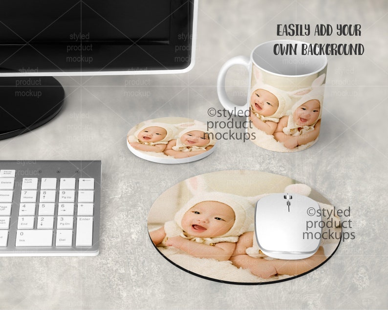 Dye Sublimation Office Desk Set Mockup Add Your Own Image - Etsy