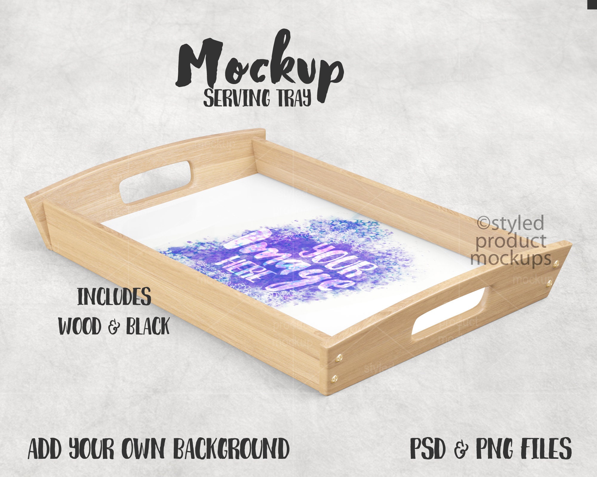 Dye Sublimation Serving Tray Mockup | Add Your Own Image and Background ...