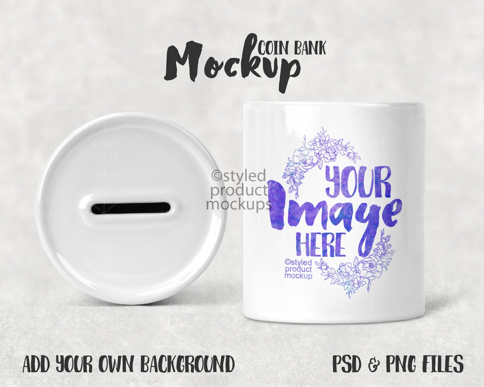 Dye Sublimation Ceramic Coin Bank Mockup Add Your Own Image - Etsy