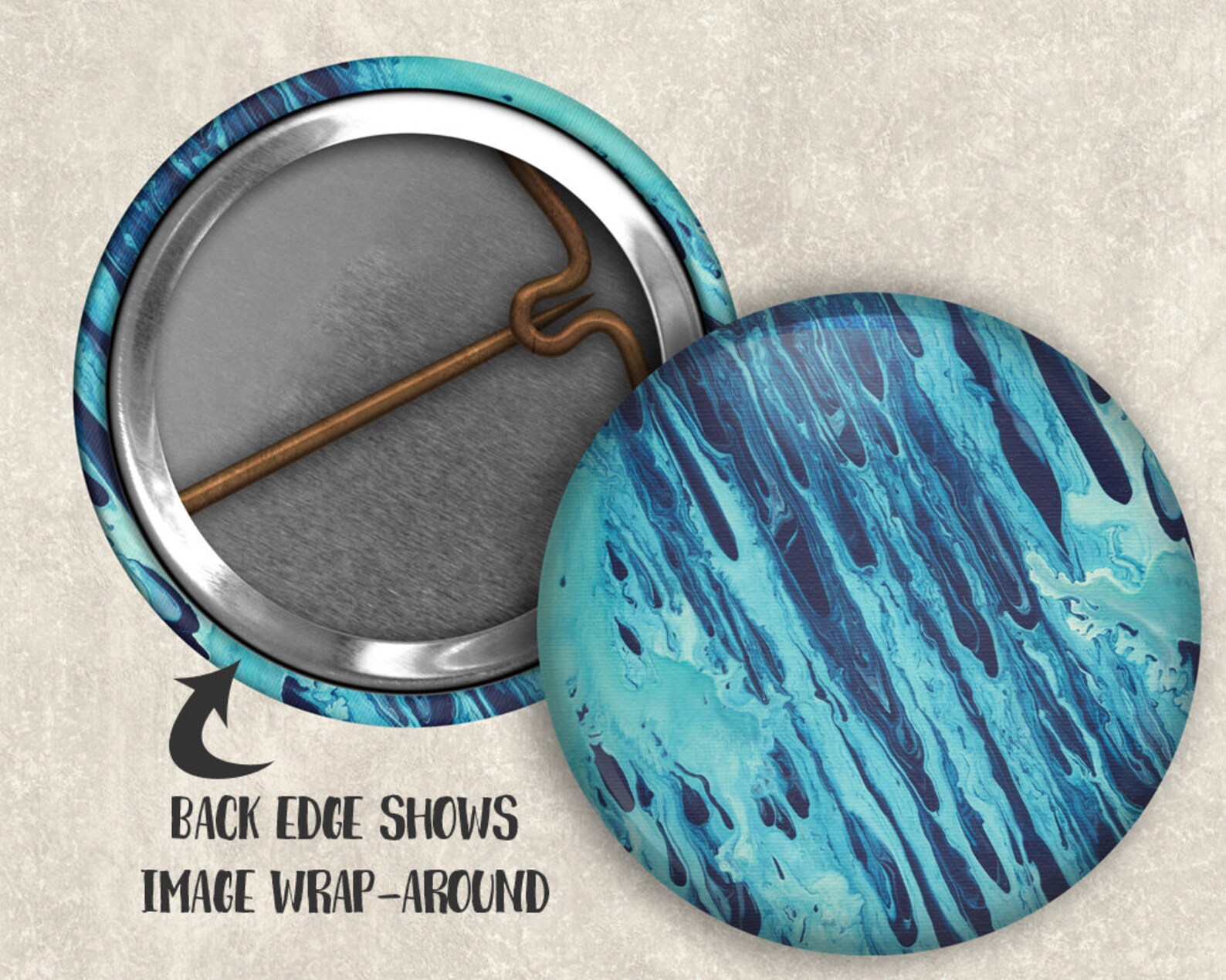 Collet Back Button Mockup: Front & Back View (photoshop, PNG) - Etsy