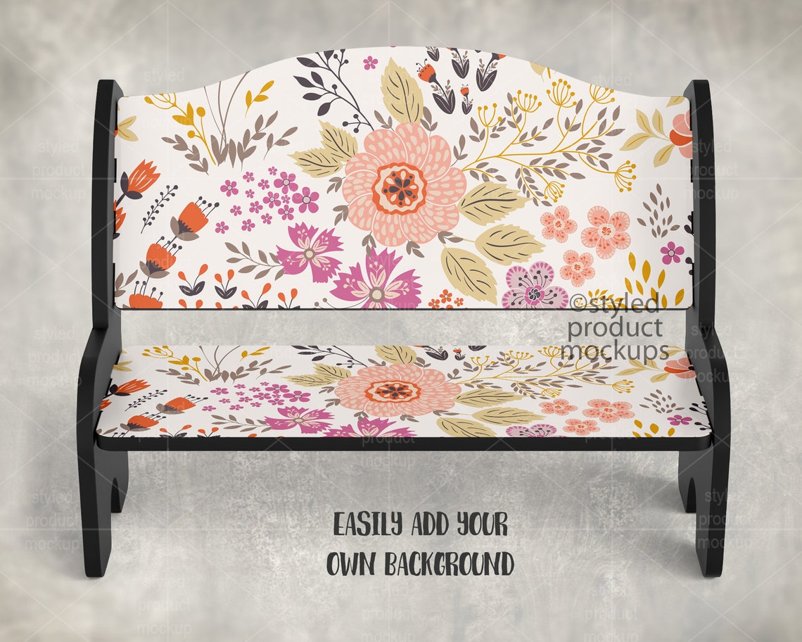 Dye Sublimation MDF Memorial Mini Bench Mockup | Add Your Own Image and ...
