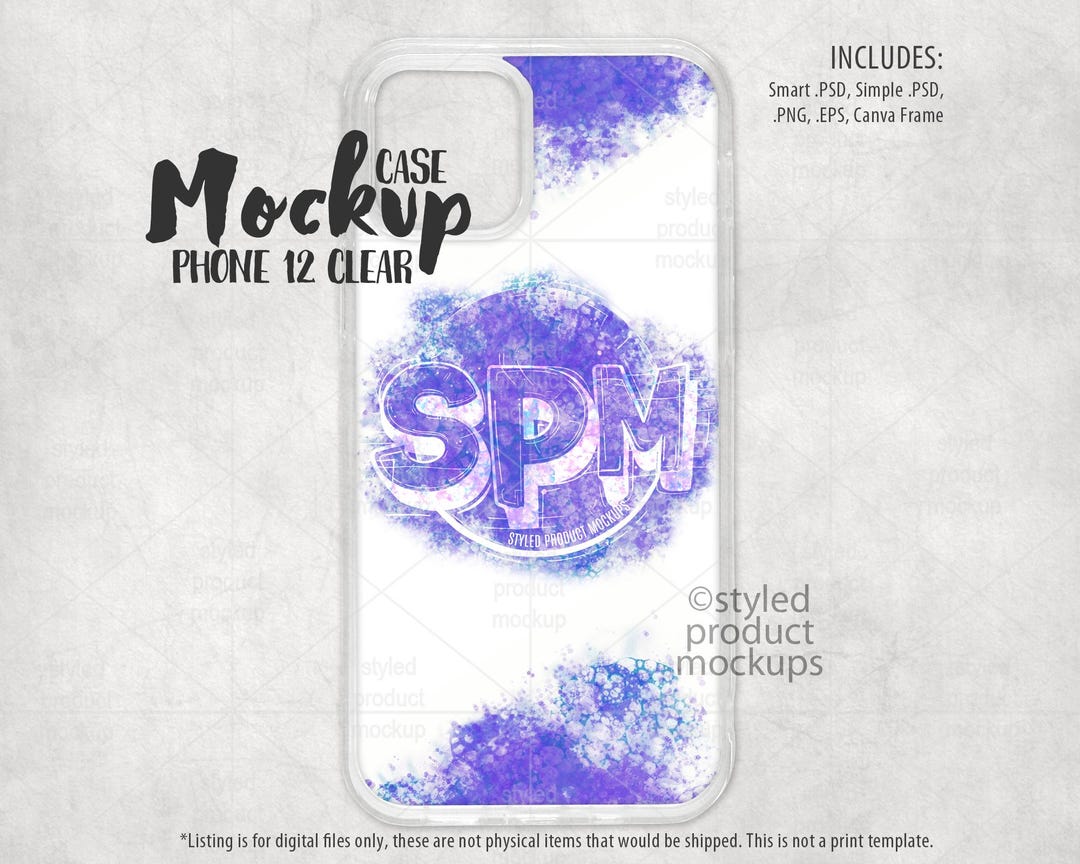 Dye Sublimation Clear Cell Phone 12 Case Mockup | Add Your Own Image ...
