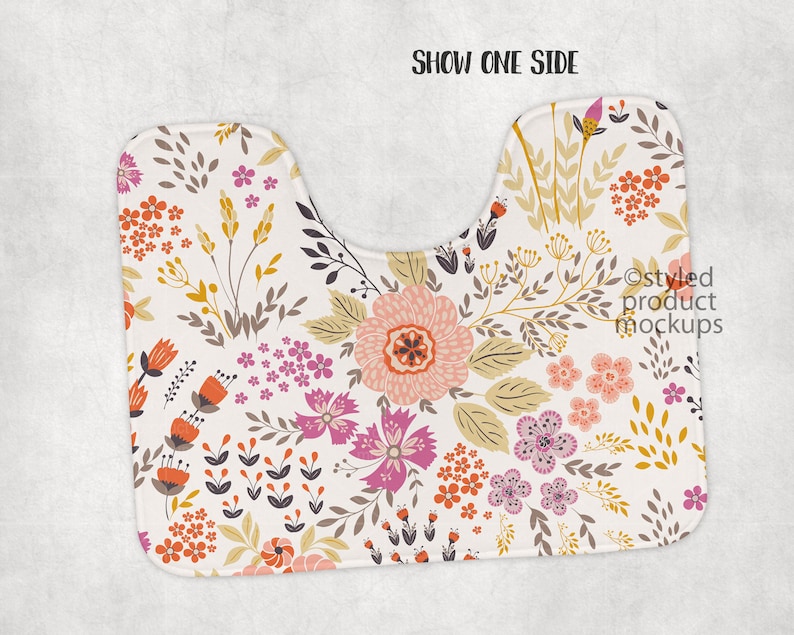 Dye Sublimation Contoured U-shaped Bath Mat Mockup Add Your - Etsy