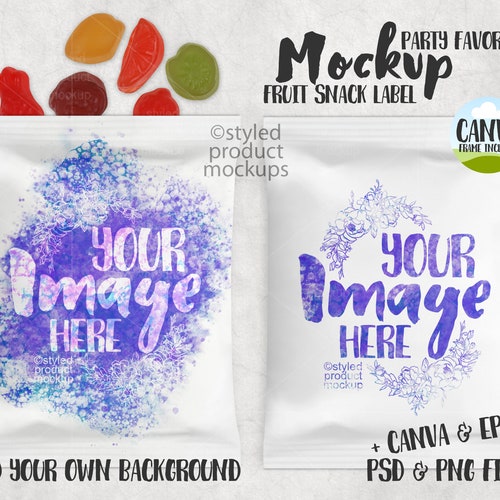 Party Favor Potato Chip Cup Label Mockup Add Your Own Image - Etsy