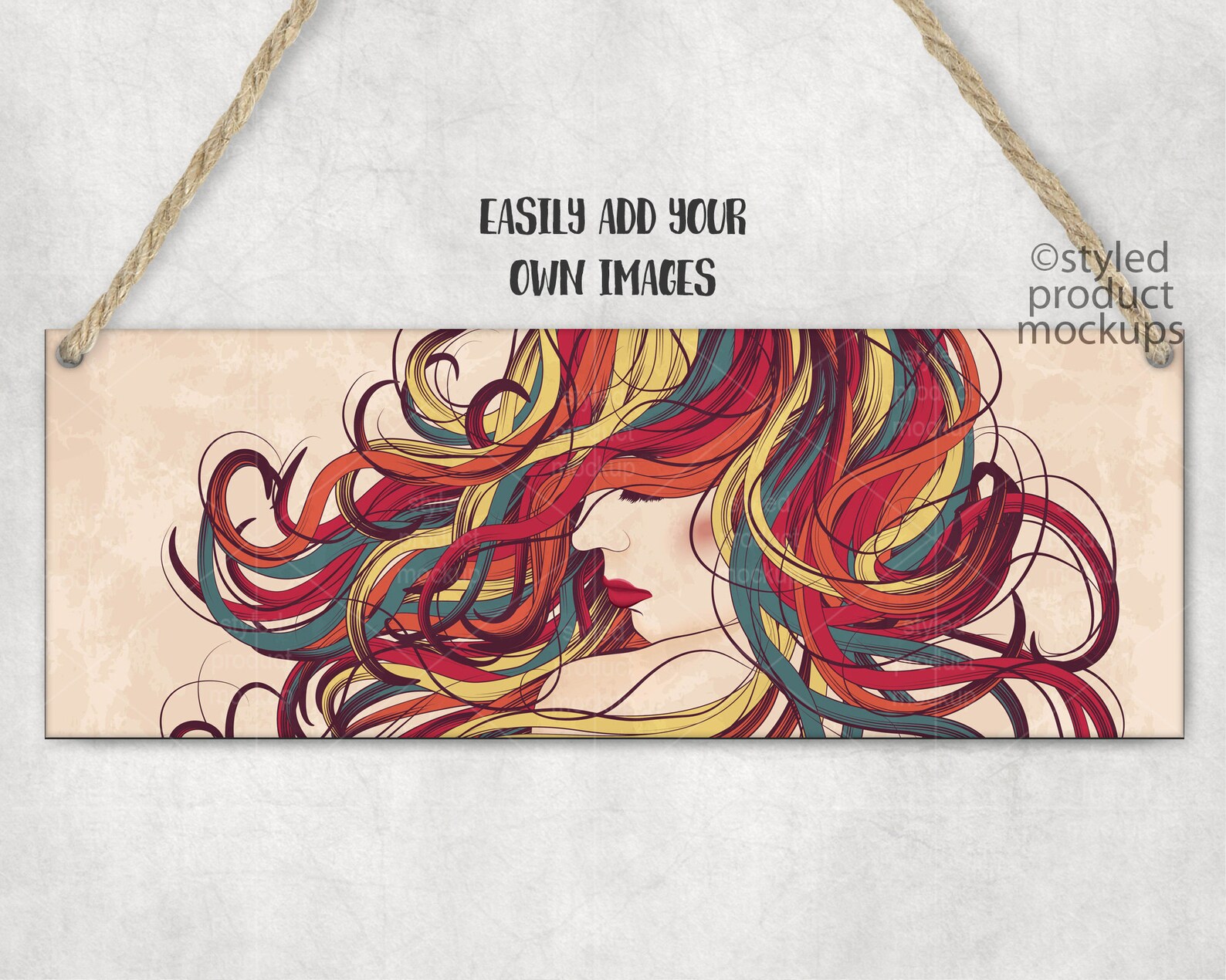 Dye Sublimation 11 X 4 Inch MDF Hanging Sign With Rope Mockup | Etsy