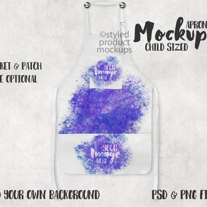 Dye Sublimation Child Sized Apron Mockup | Add Your Own Image and ...