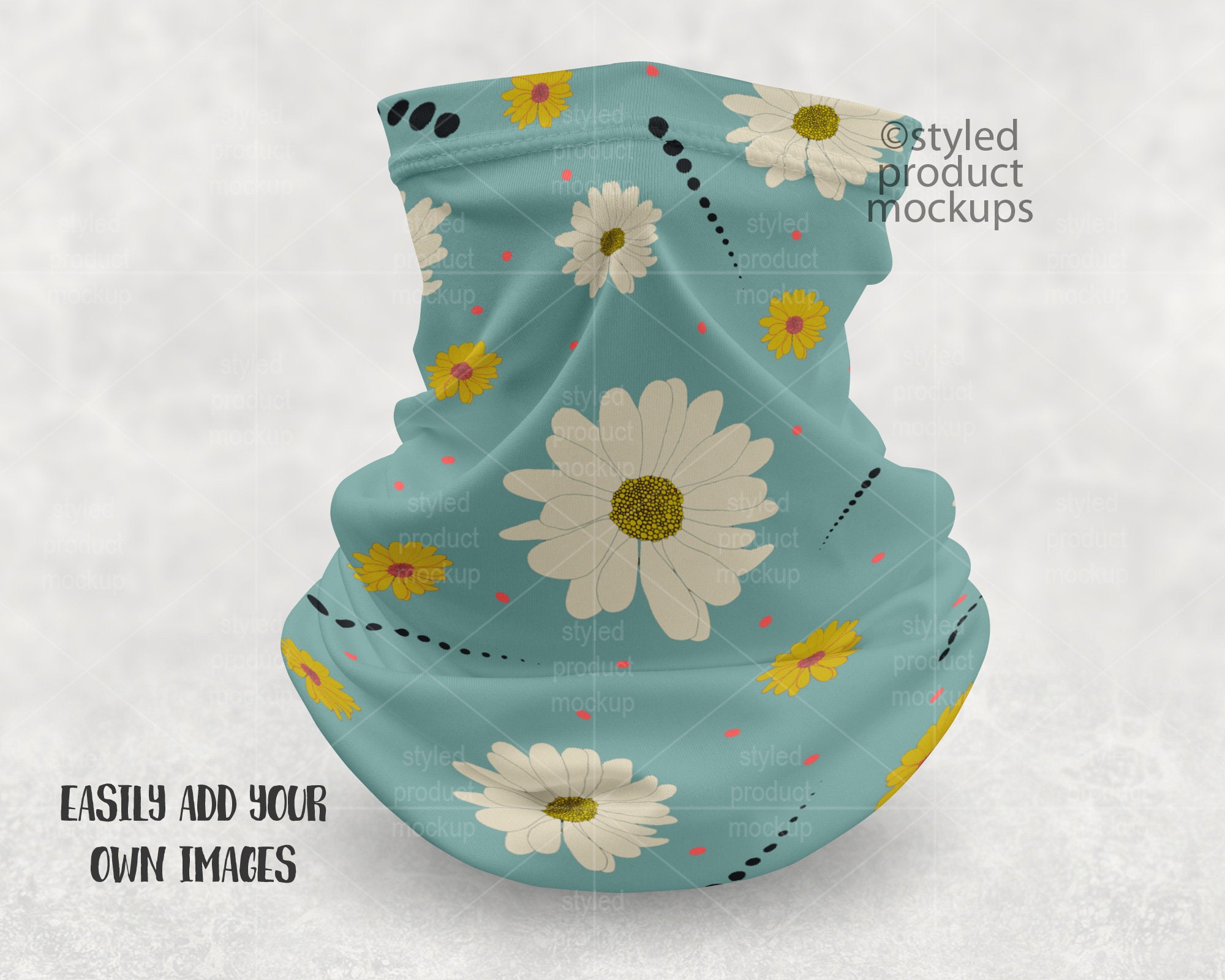 Dye Sublimation Neck Gaiter Face Cover on Ghost Model Mockup | Add Your ...