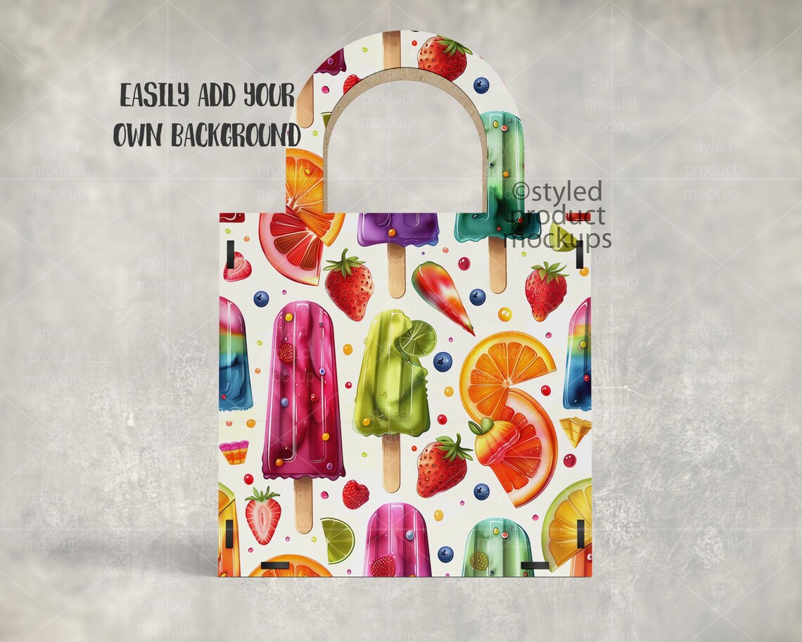 Dye Sublimation MDF Hardboard Gift Bag Mockup | Add Your Own Image and ...