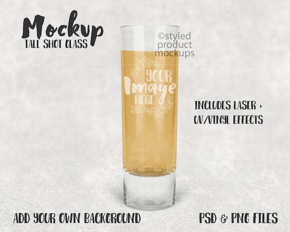 Tall Shot Glass Mockup Add Your Own Image and Background | Etsy