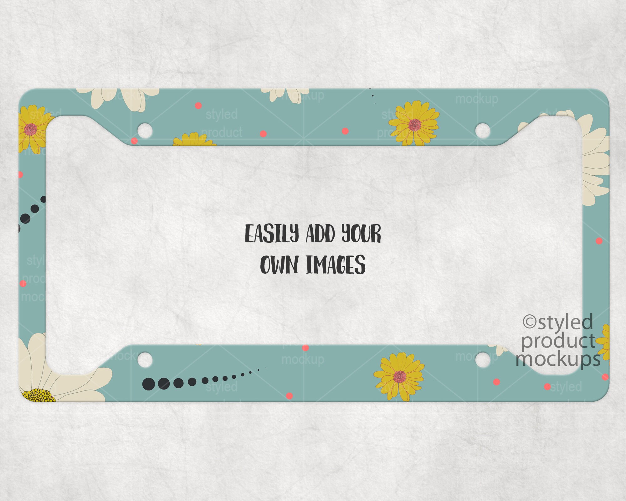 Dye Sublimation Car License Plate Frame Mockup Add Your Own - Etsy