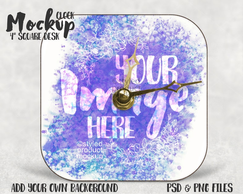 Dye Sublimation Square Desk Clock Mockup Add Your Own Image - Etsy