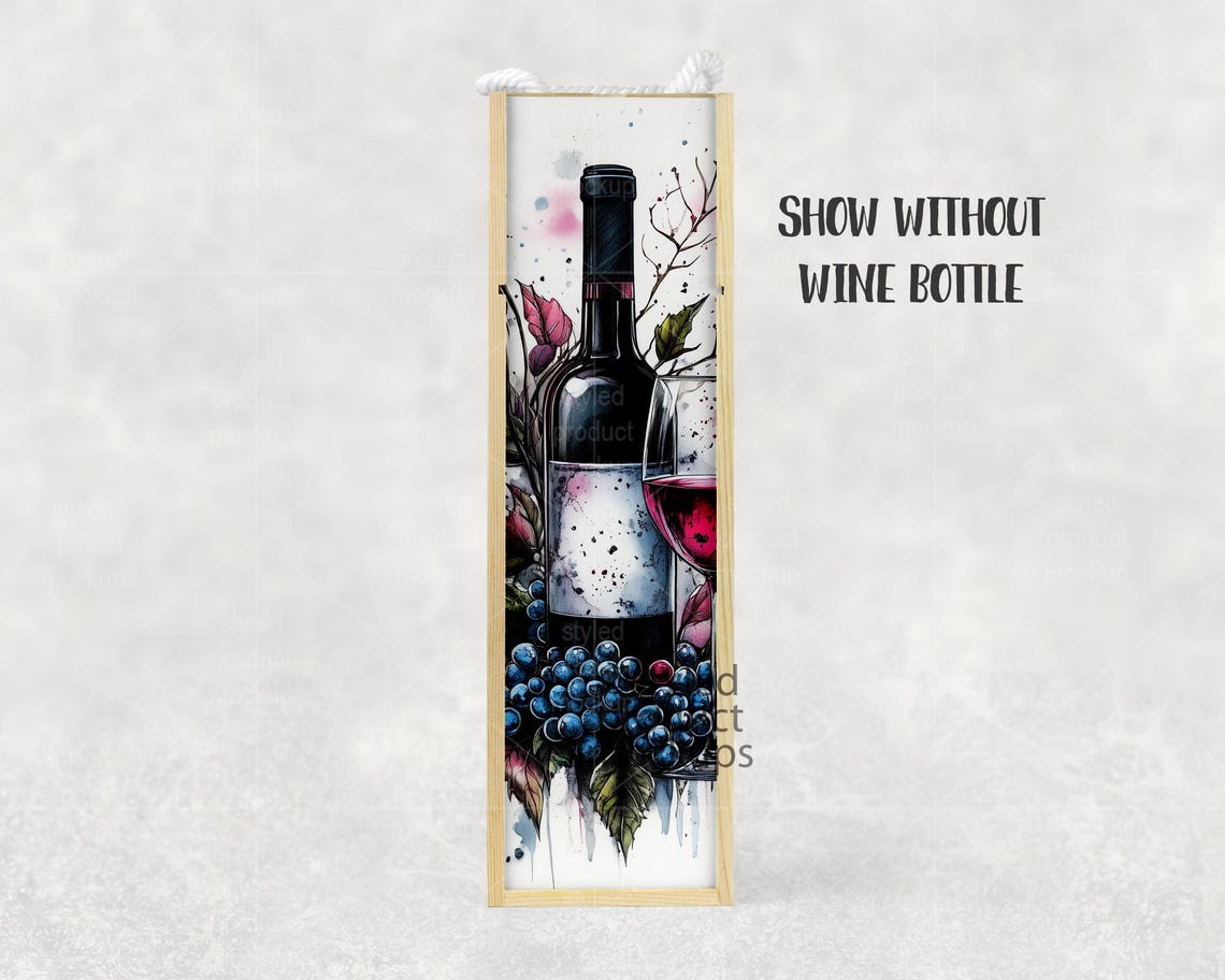 Dye Sublimation Natural Wood Wine Box Mockup Template | Add Your Own ...