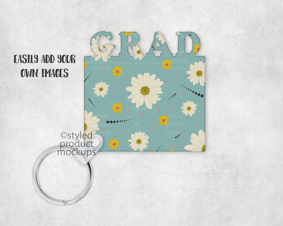 Dye Sublimation Grad Hardboard Keychain Mockup Add Your Own - Etsy