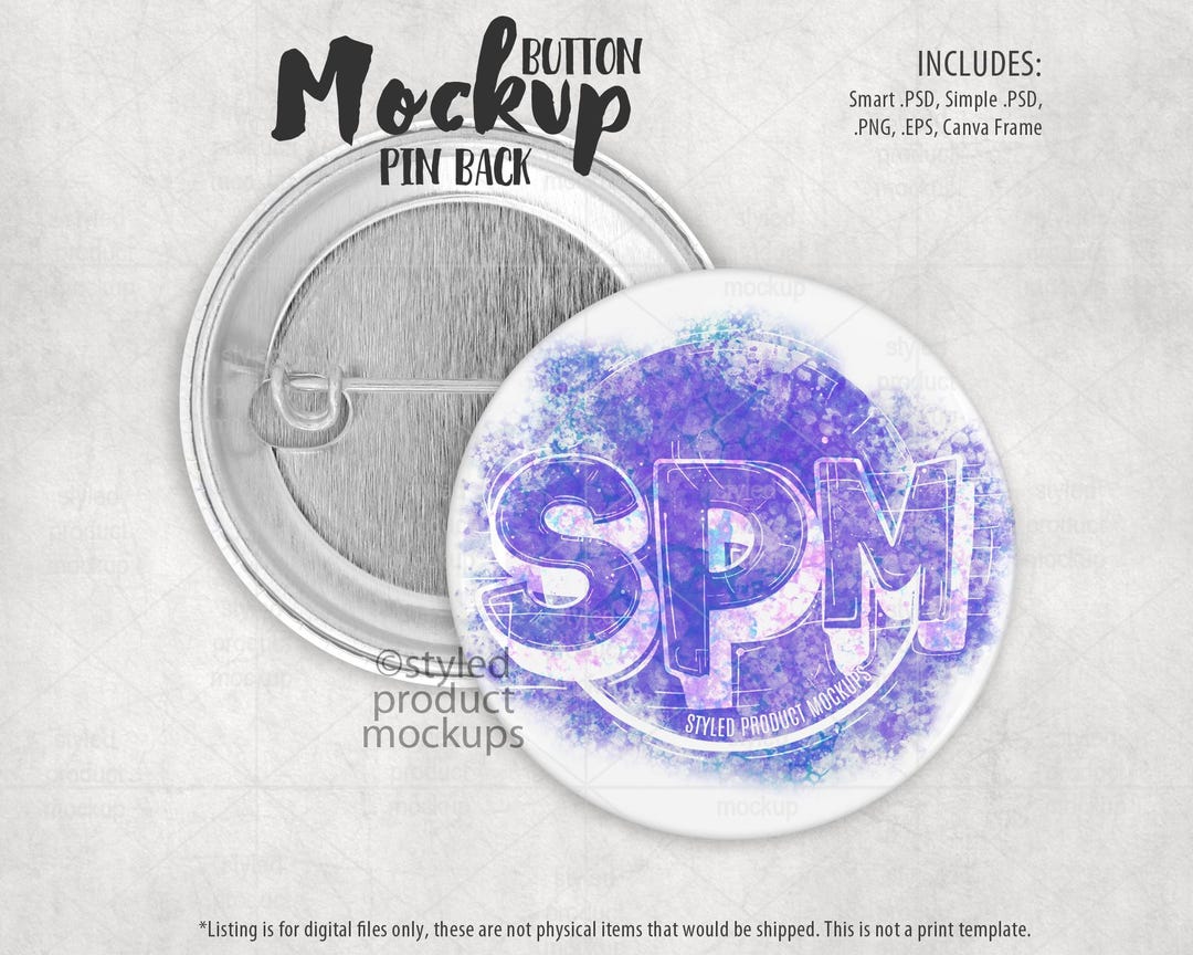Round Pinback Button Mockup | Add Your Own Image and Background - Etsy
