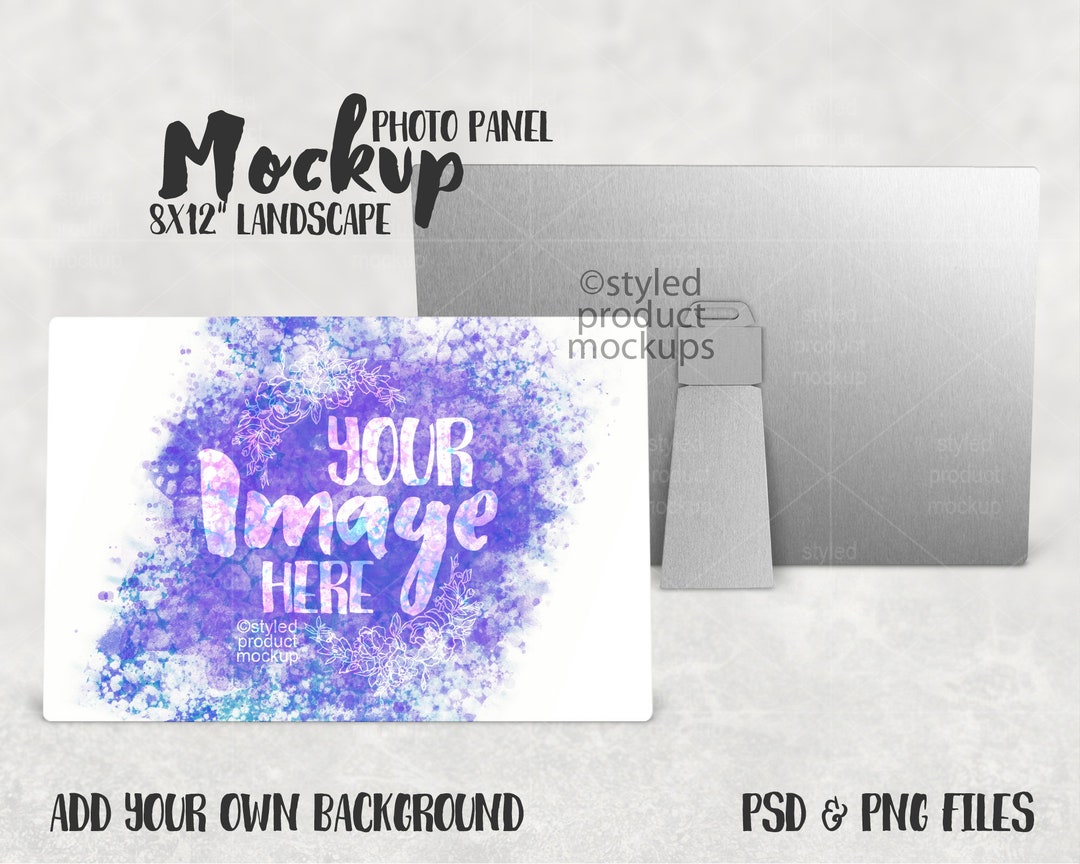 Dye Sublimation 8x12 Inch Aluminum Photo Panel With Easel Mockup | Add ...