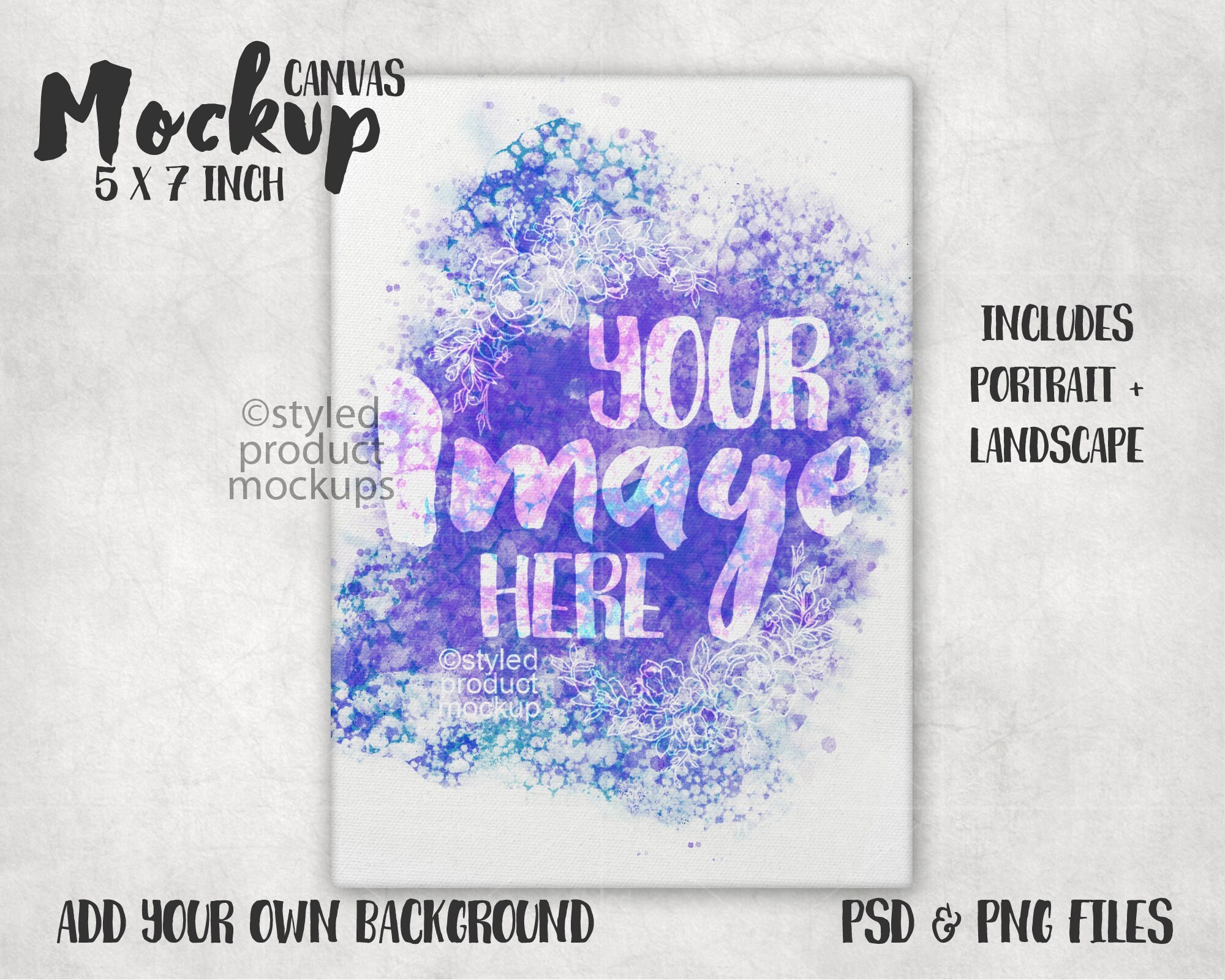 Dye Sublimation 5x7 Canvas Art Print Mockup | Add Your Own Image and ...