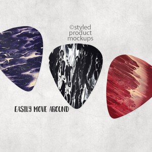 Dye Sublimation Guitar Pick Mockup Template | Add Your Own Image and ...