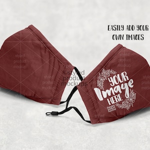 Cotton 3D Face Cover Mask for HTV Mockup | Add Your Own Image and ...