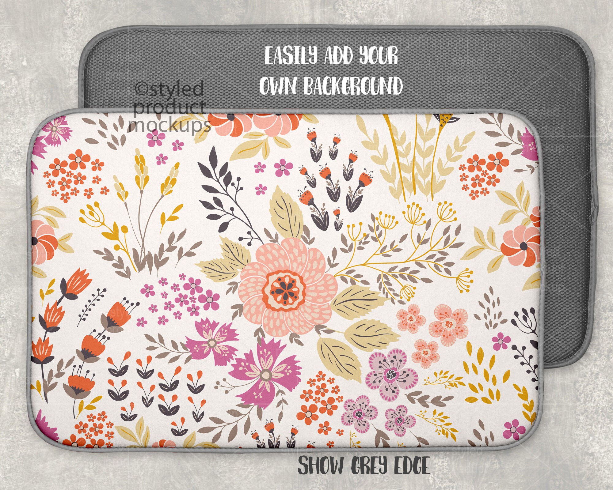 Dye Sublimation Dish Dry Mat Mockup Template | Add Your Own Image and ...
