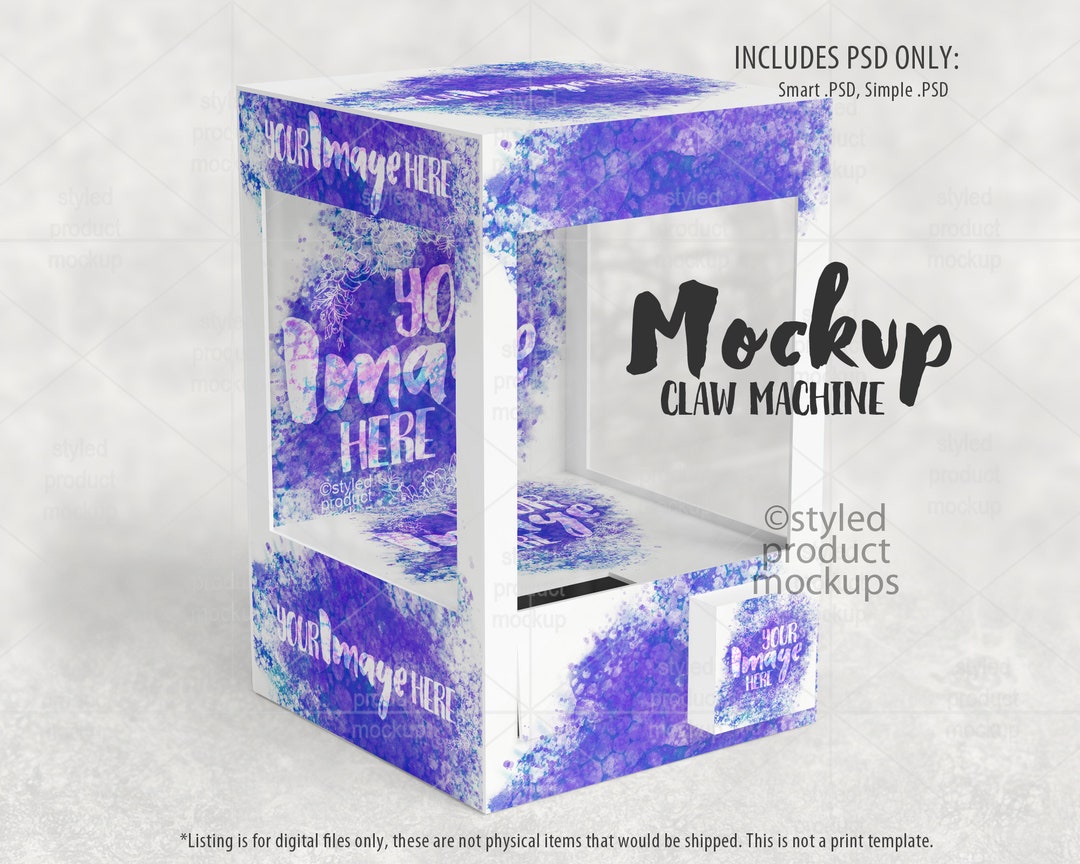 Party Favor Claw Machine Gift Box Mockup 11x17 | Add Your Own Image and ...