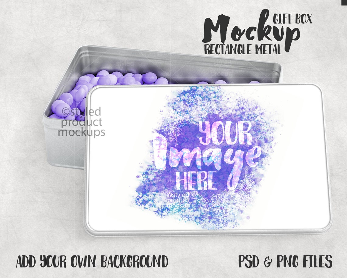 Dye Sublimation Rectangle Tin Metal Box Mockup Add Your Own - Etsy