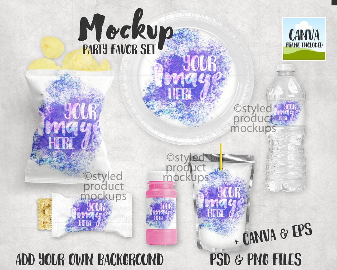 Party Favor Bundle Set Mockup | Add Your Own Image and Background ...