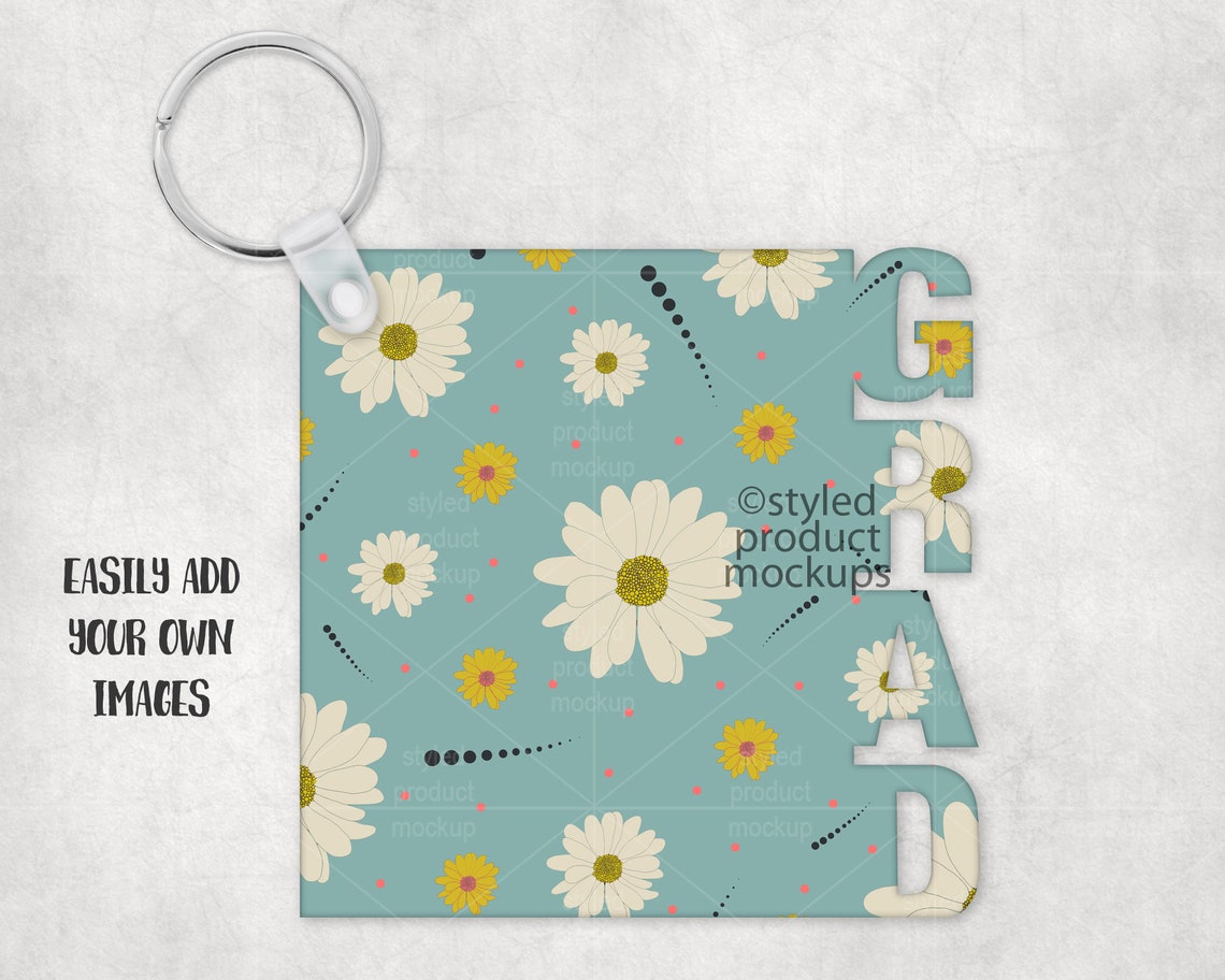 Dye Sublimation Grad Message Keychain Mockup Add Your Own - Etsy