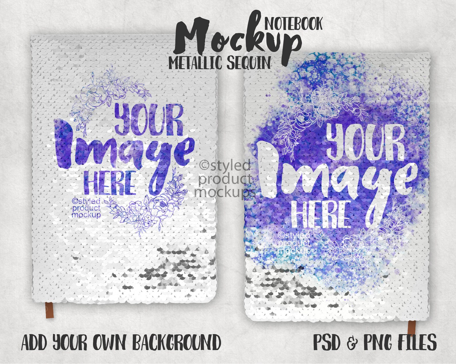 Dye Sublimation Metallic Sequin Notebook Mockup Add Your Own - Etsy