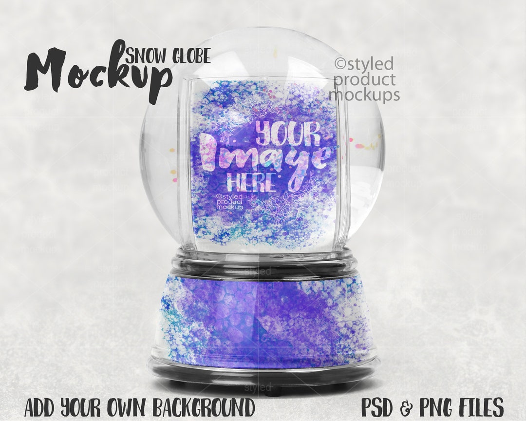 Snow Globe With Globe Photo Insert and Base Insert Mockup | Add Your ...