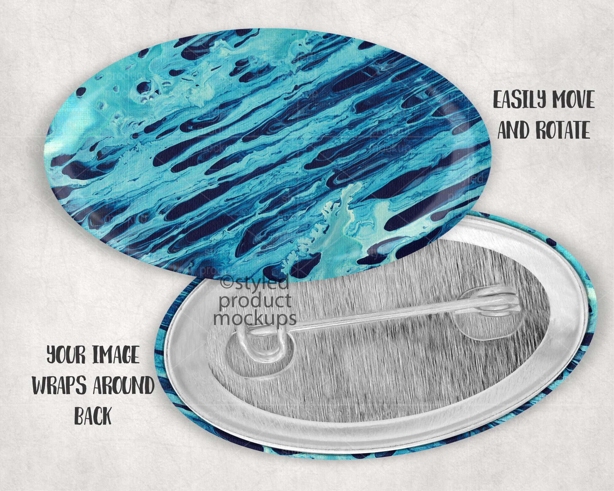 Oval pinback button mockup Add your own image and background | Etsy