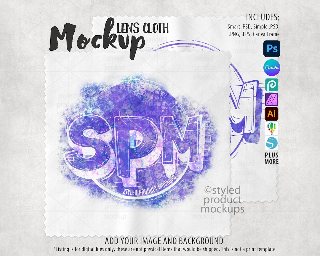 Square Lens Cloth Mockup for Dye Sublimation Eyeglass Cleaner | Add ...