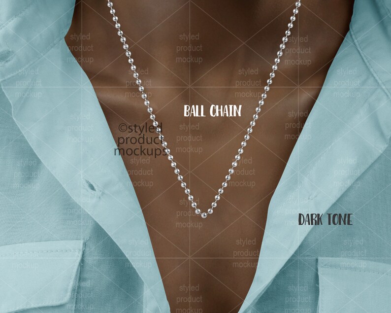 Empty Chains Hanging Around Woman's Neck Mockup | Add Your Own Image ...