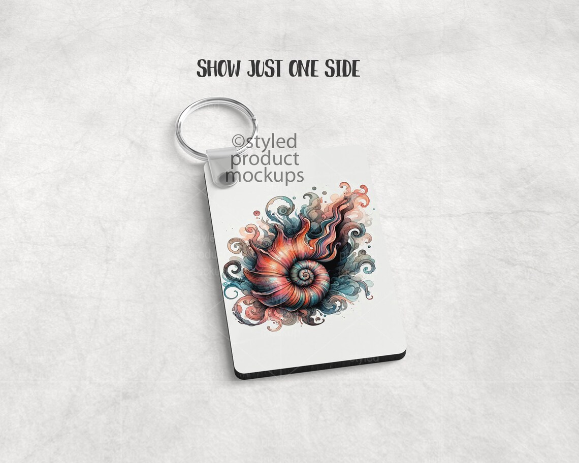Dye Sublimation Rectangle Keychain Mockup | Add Your Own Image and ...