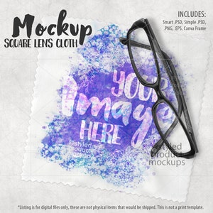 Dye Sublimation Lens Cloth Eyeglass Cleaner Mockup | Add Your Own Image ...