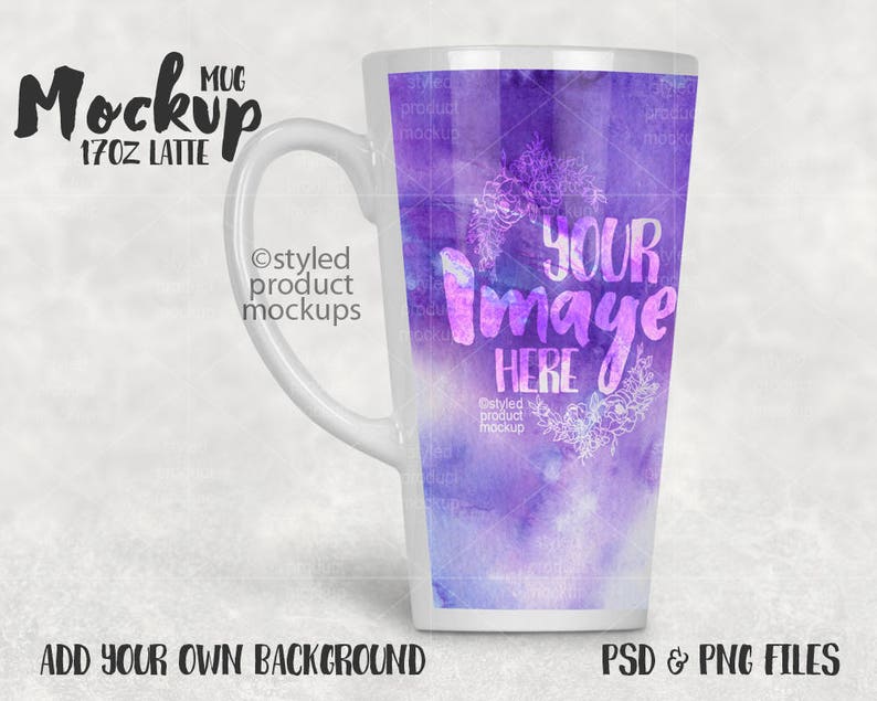 17 Ounce Latte Mug Template Mockup Includes 2 Mug Version Etsy