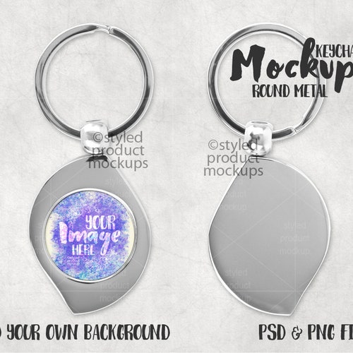 Dye Sublimation Round Keychain Mockup Add Your Own Image and - Etsy