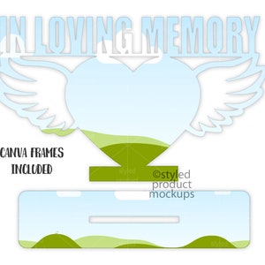 Dye Sublimation in Loving Memory Sign Mockup | Add Your Own Image and ...