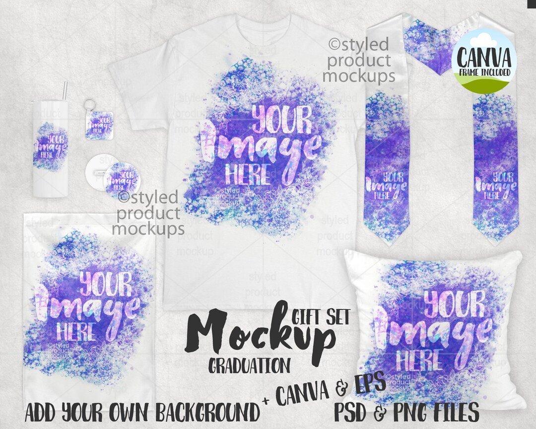 Dye Sublimation Graduation Gift Set Mockup | Add Your Own Image and ...