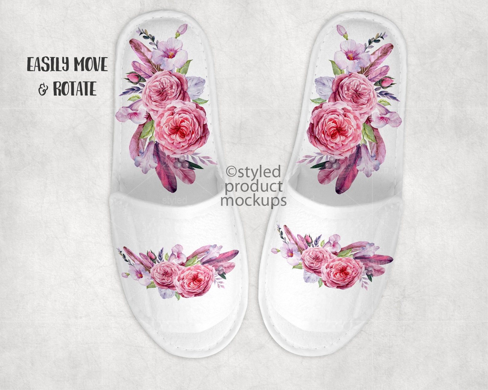 Dye Sublimation Velvet Slippers With Fold Over Top Mockup | Add Your ...