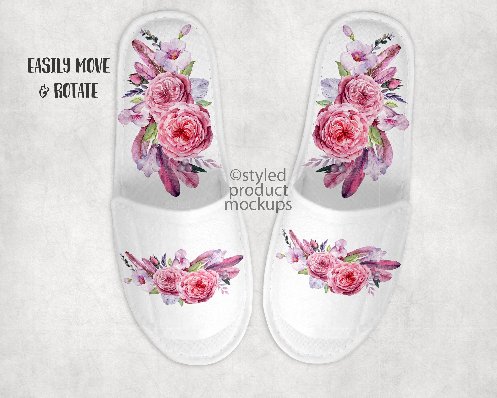 Dye Sublimation Velvet Slippers With Fold Over Top Mockup | Add Your ...