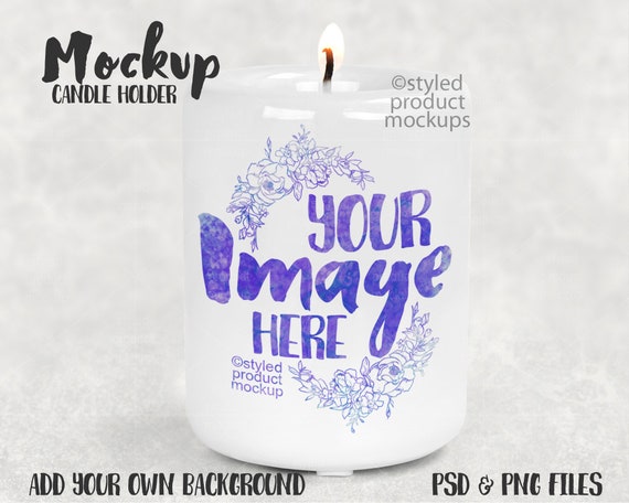 Dye Sublimation Tall Ceramic Tea Light Candle Holder Mockup - Etsy UK