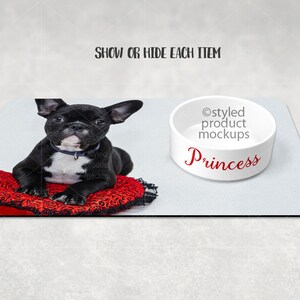 Dye Sublimation Pet Mat and Pet Bowls Mockup Template| Add Your Own ...