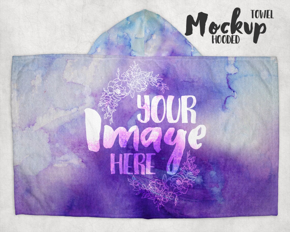 Hooded Towel mockup template Add your own background Dye | Etsy