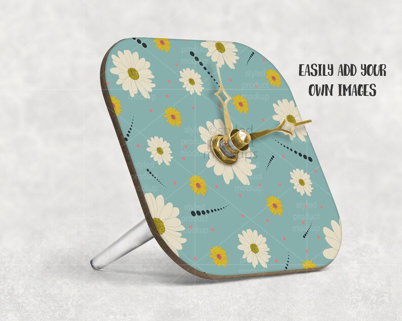 Dye Sublimation Square Desk Clock Mockup Add Your Own Image - Etsy