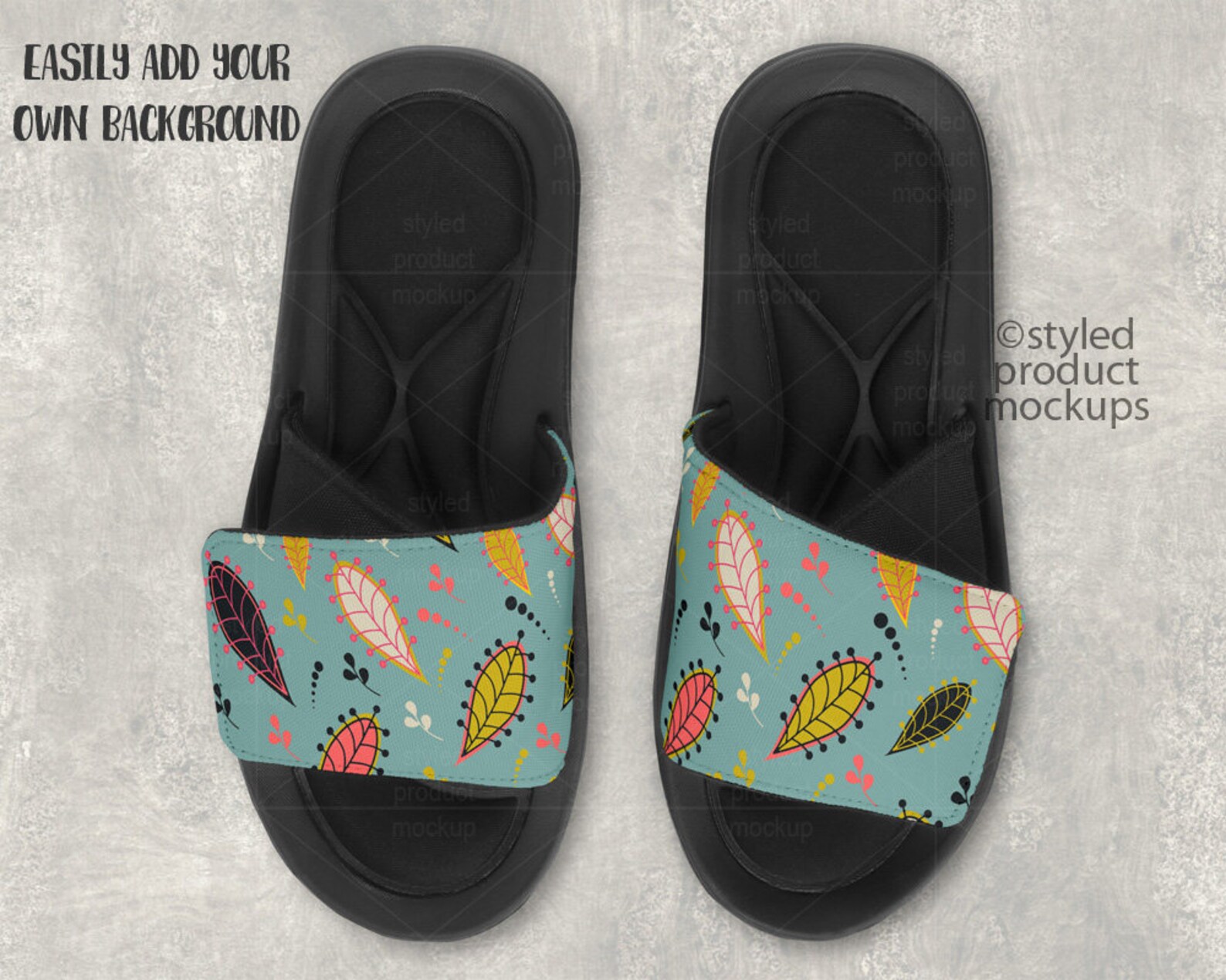 Dye Sublimation Slider Sandals mockup template Add your own | Etsy