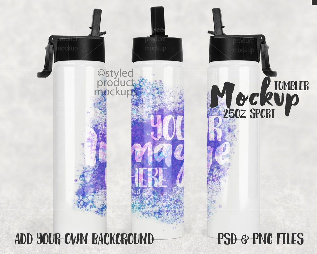 Dye Sublimation 25oz Hydro Sport Bottle Mockup Add Your Own Image and ...