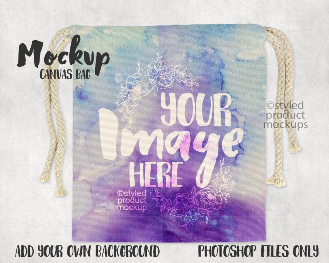 Dye Sublimation Canvas Drawstring Bag Mockup Template Add - Etsy