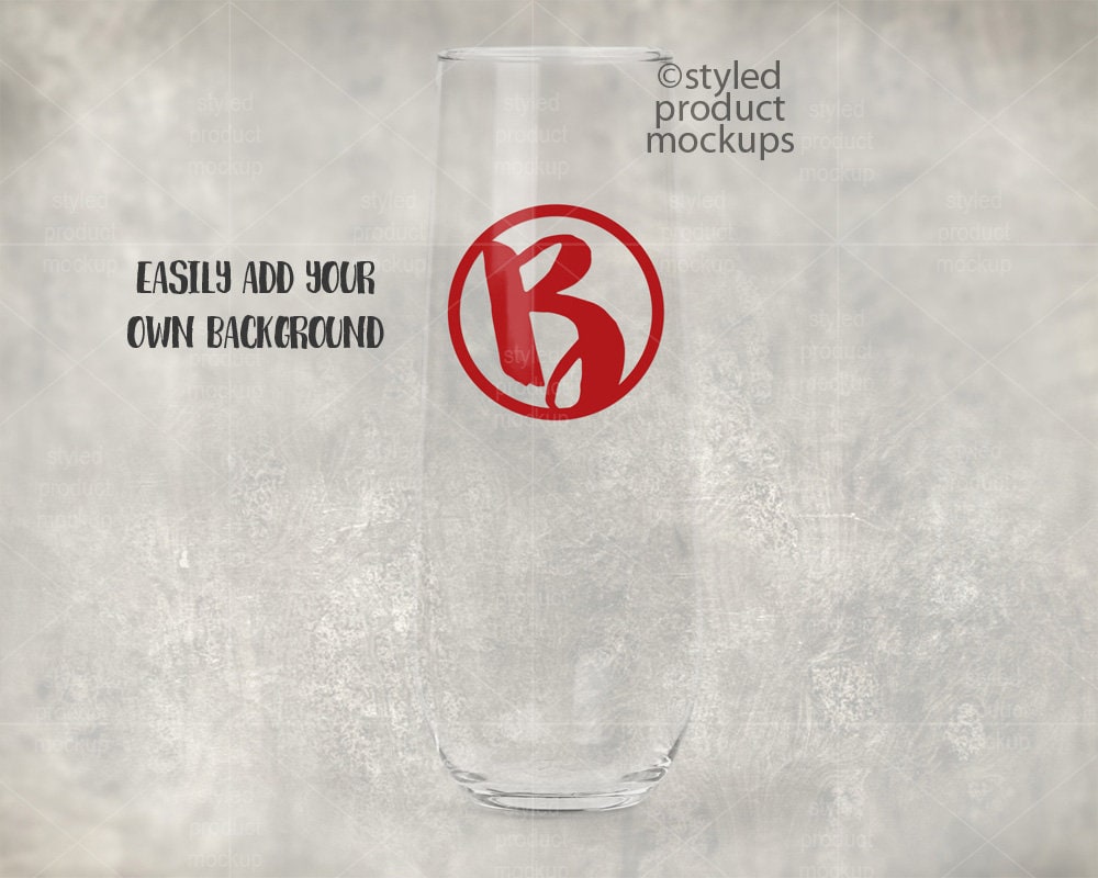 Stemless Champagne Glass Mockup Template Add Your Own Image | Etsy